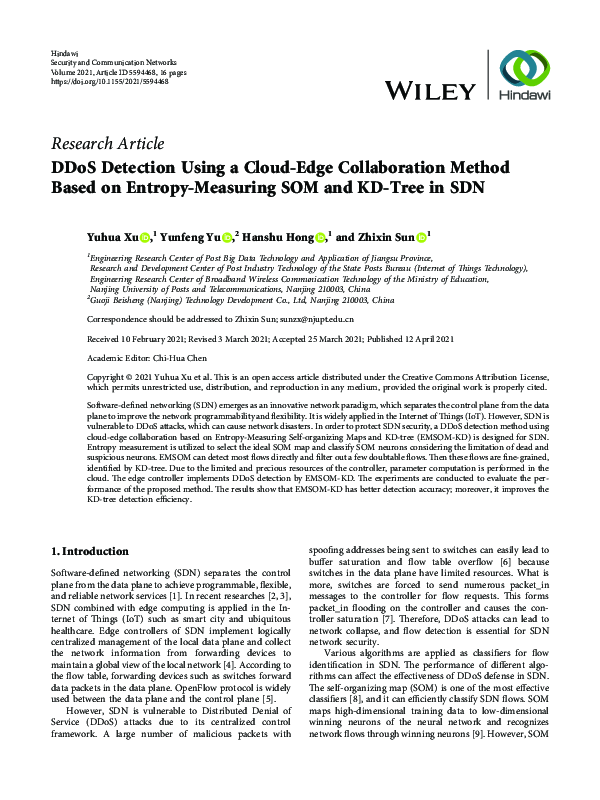 (PDF) DDoS Detection Using a Cloud-Edge Collaboration Method Based on ... (PDF) DDoS Detection Using a Cloud-Edge Collaboration Method Based on ...