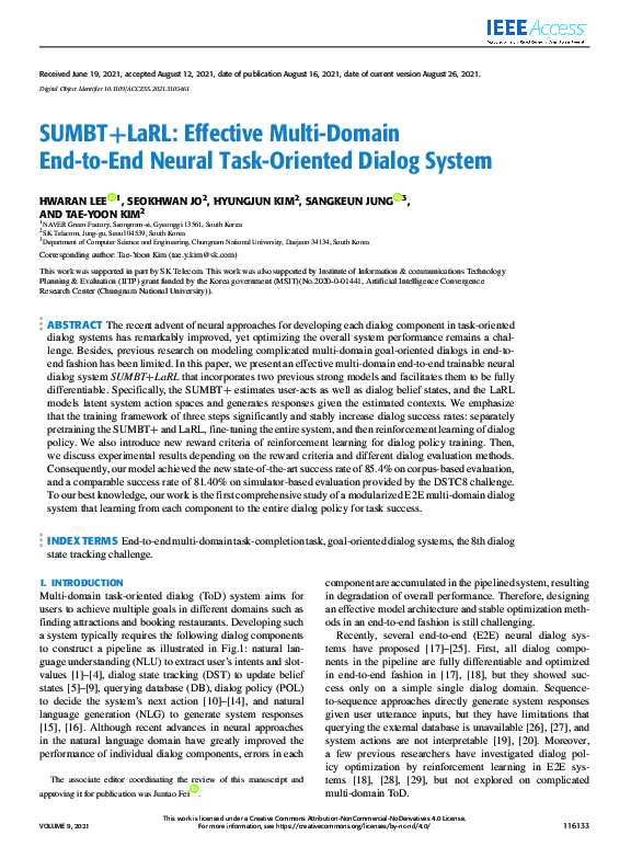 Pdf Sumbtlarl Effective Multi Domain End To End Neural Task Oriented Dialog System 3111
