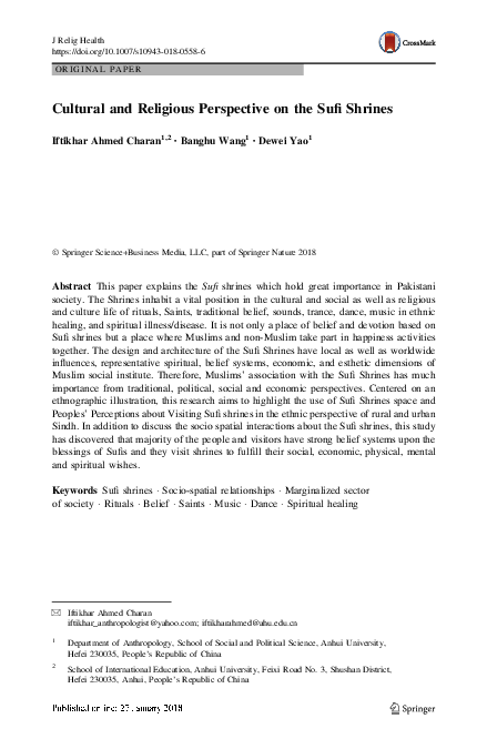 (PDF) Cultural and Religious Perspective on the Sufi Shrines