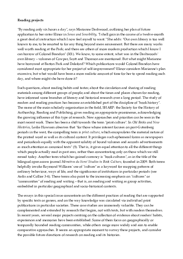 (DOC) Reading projects