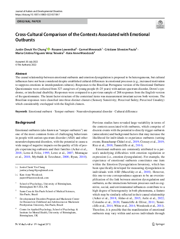 (PDF) Cross-Cultural Comparison of the Contexts Associated with ...