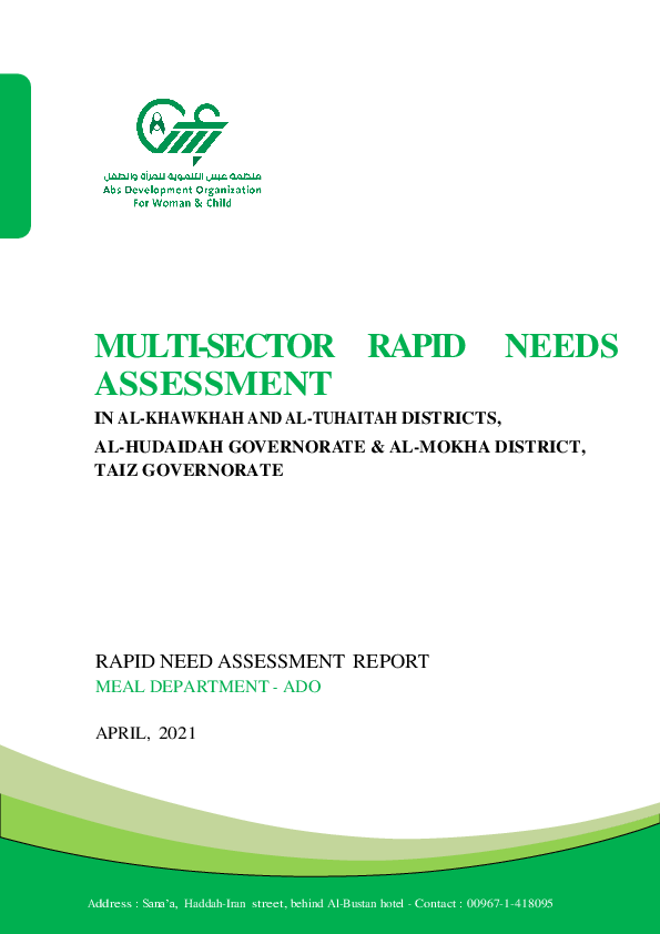 (PDF) MULTI-SECTOR RAPID NEEDS ASSESSMENT