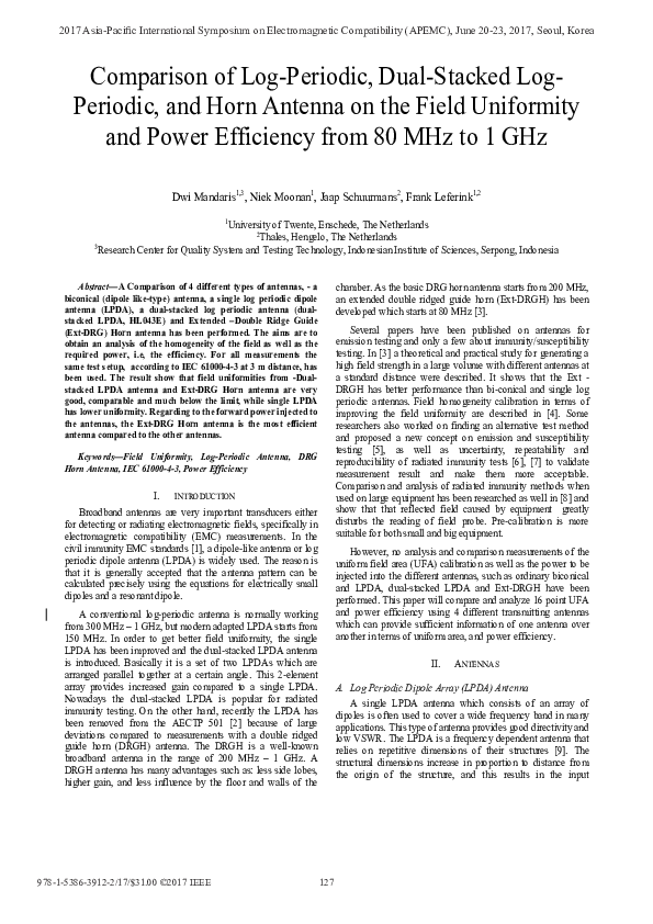 (PDF) Comparison of log-periodic, dual-stacked log-periodic, and horn ...