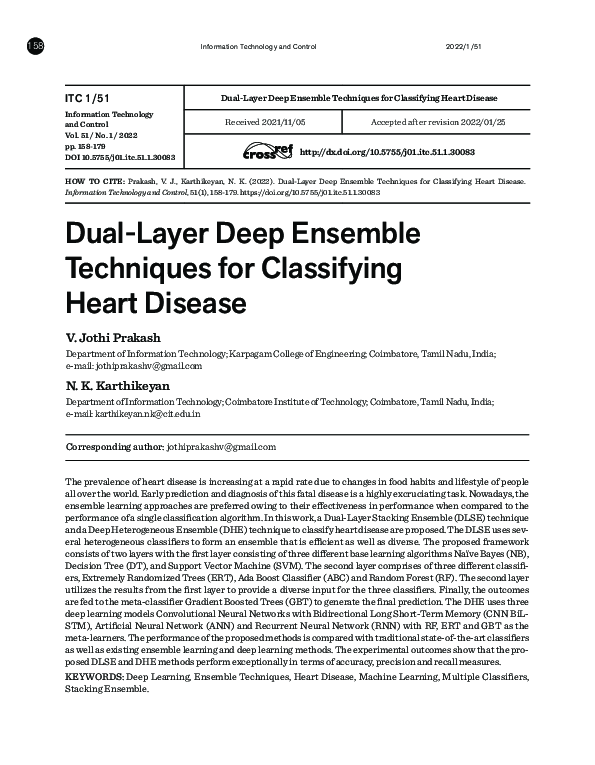 (PDF) Dual-Layer Deep Ensemble Techniques for Classifying Heart Disease
