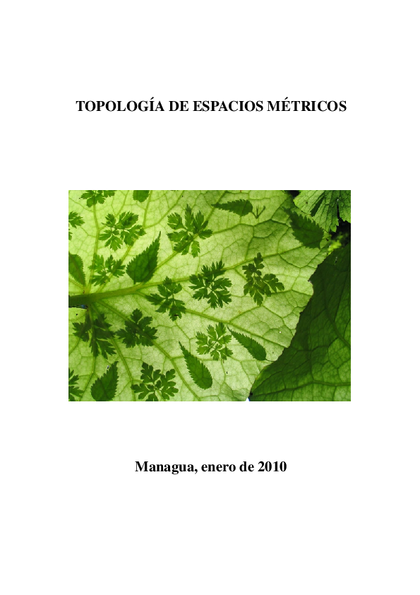 (PDF) TOPOLOG´IATOPOLOG´ TOPOLOG´IA DE ESPACIOS M ´ ETRICOS Managua ...