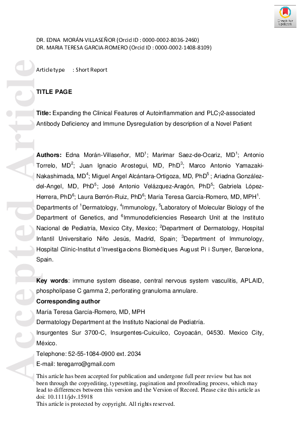 (PDF) Expanding the clinical features of autoinflammation and ...