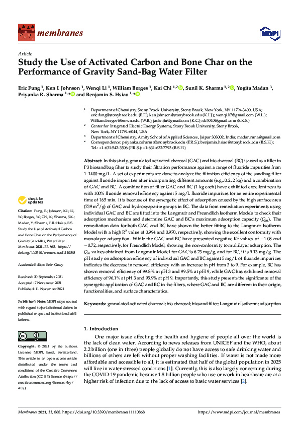 (PDF) Study the Use of Activated Carbon and Bone Char on the ...