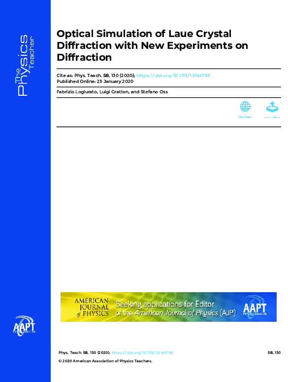 Pdf Optical Simulation Of Laue Crystal Diffraction With New