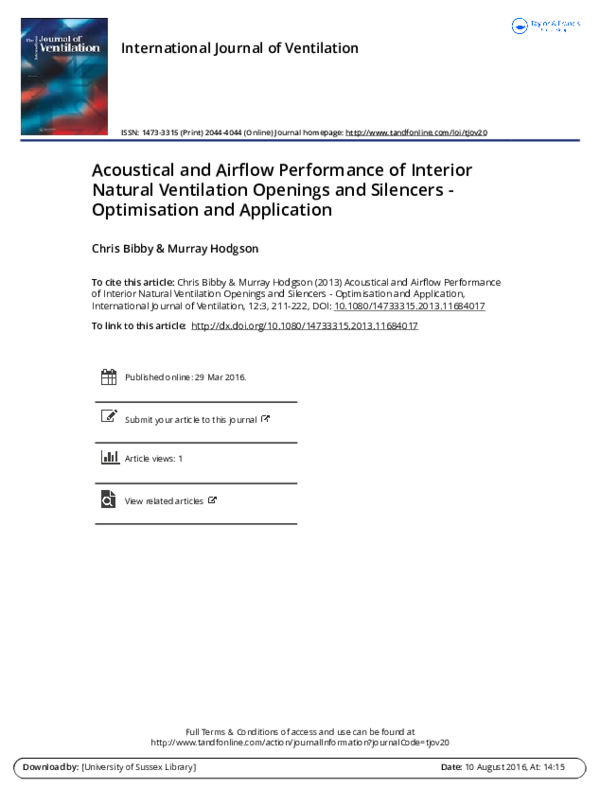 (PDF) Acoustical and Airflow Performance of Interior Natural ...