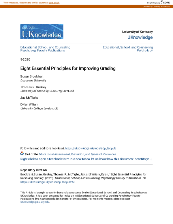 (PDF) Eight Essential Principles for Improving Grading
