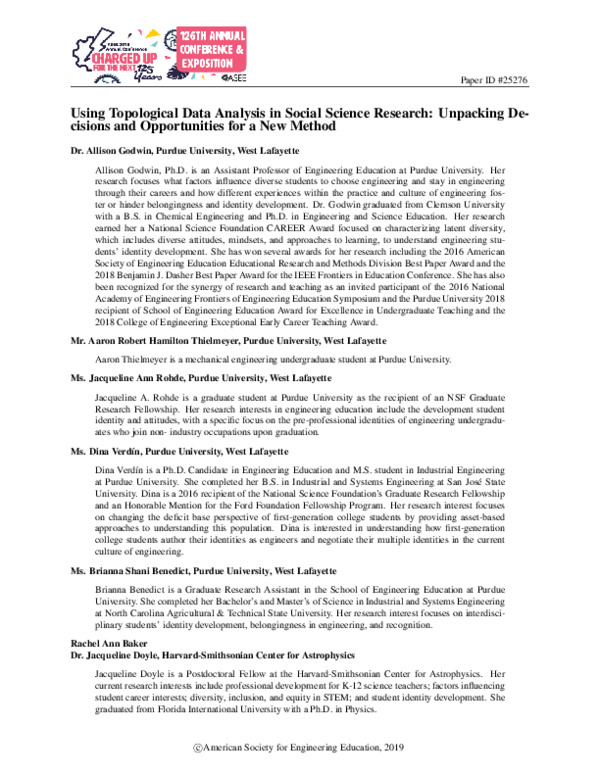 (PDF) Using Topological Data Analysis in Social Science Research: Unpacking Decisions and ...
