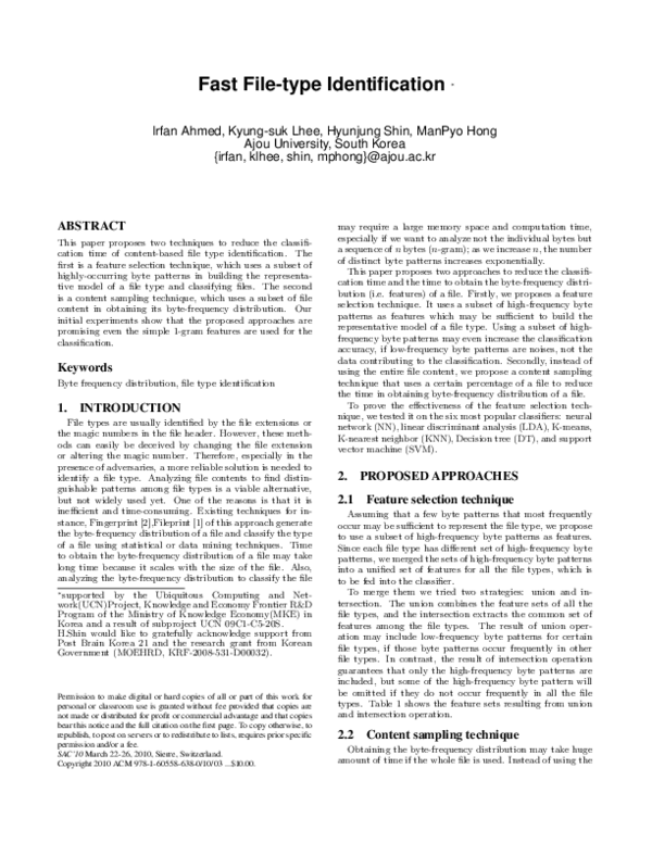 (PDF) Fast file-type identification