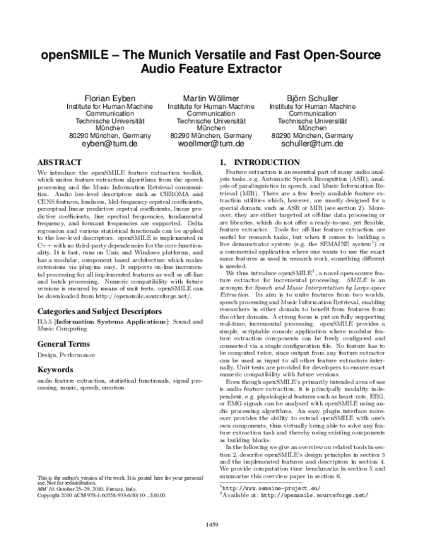 (PDF) Opensmile
