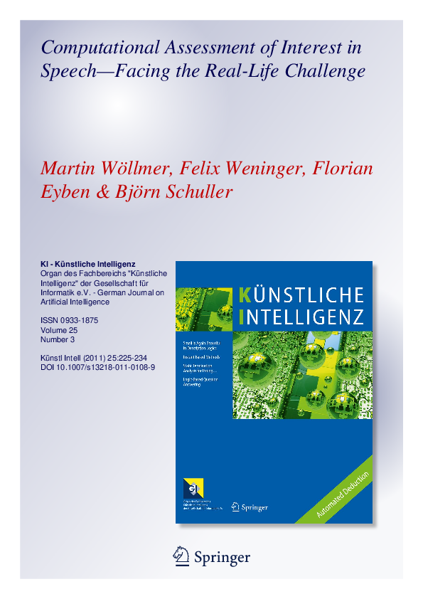 (PDF) Computational Assessment of Interest in Speech—Facing the Real ...