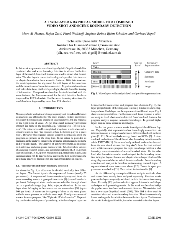 (PDF) A Two-Layer Graphical Model for Combined Video Shot and Scene Boundary Detection