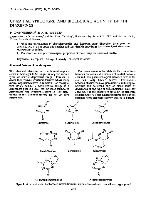 (PDF) Chemical structure and biological activity of the diazepines