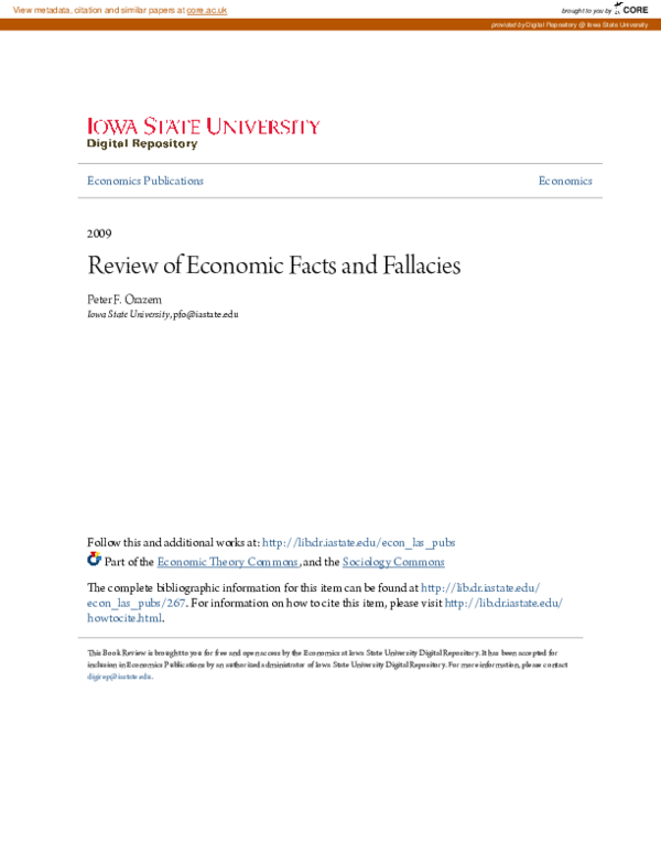 (PDF) Review of Economic Facts and Fallacies