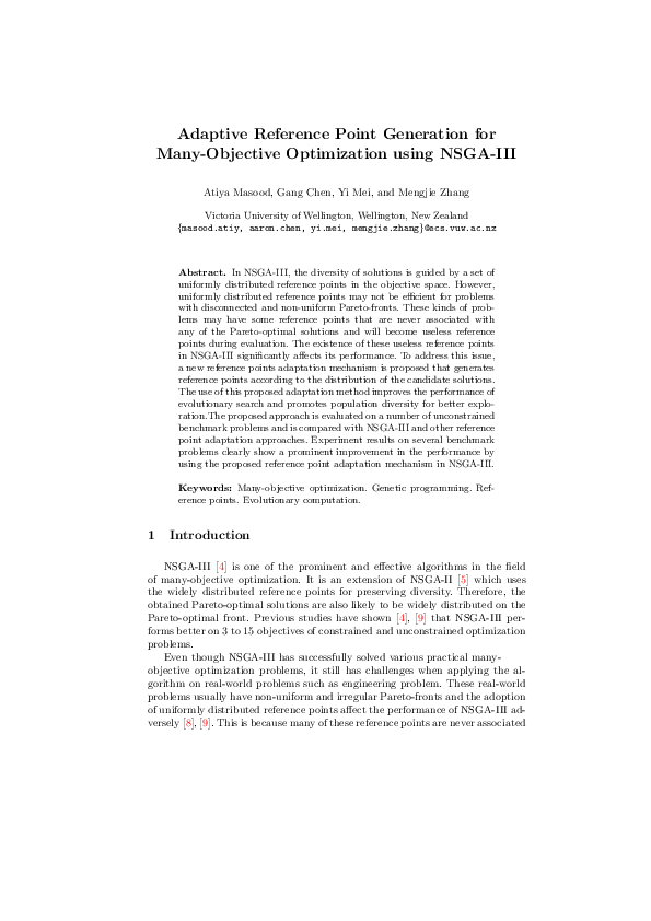(PDF) Adaptive Reference Point Generation for Many-Objective ...