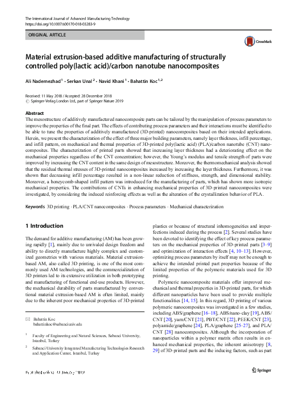 (PDF) Material extrusion-based additive manufacturing of structurally ...