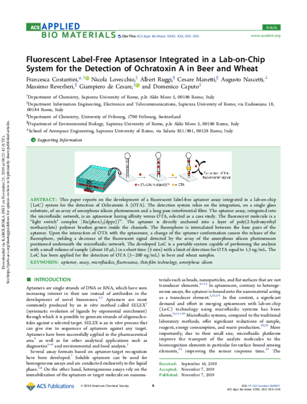 (PDF) Fluorescent Label-Free Aptasensor Integrated in a Lab-on-Chip System for the Detection of ...