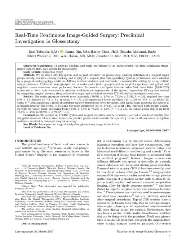 (PDF) Real-time continuous image-guided surgery: Preclinical ...