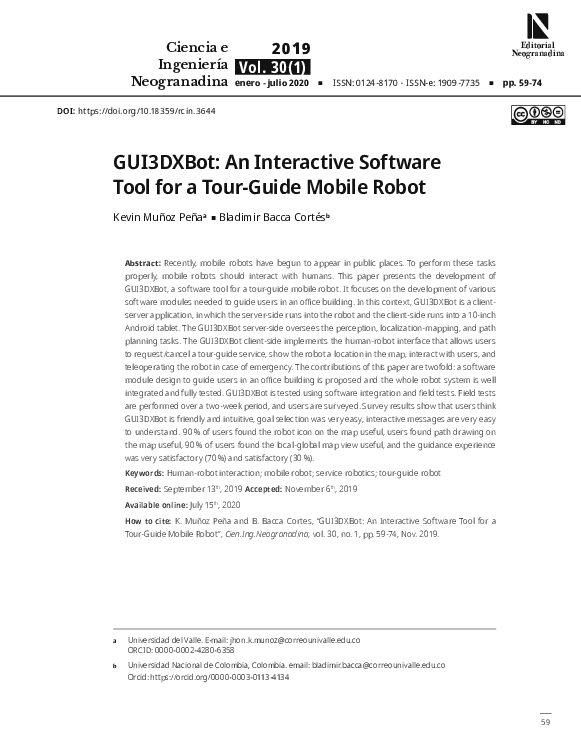 (PDF) GUI3DXBot: An Interactive Software Tool for a Tour-Guide Mobile Robot