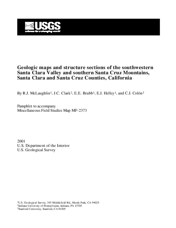 (PDF) Geologic maps and structure sections of the southwestern Santa ...