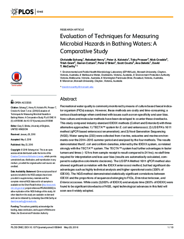 (PDF) Evaluation of Techniques for Measuring Microbial Hazards in ...