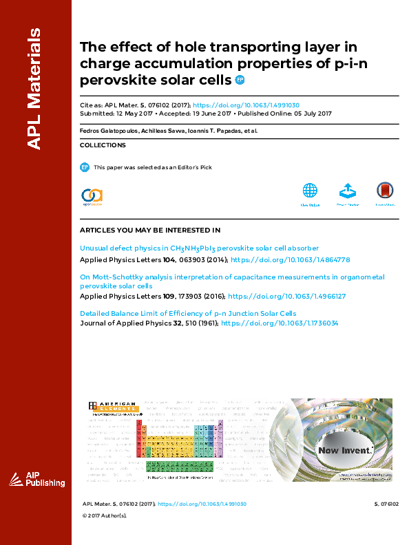 (PDF) The effect of hole transporting layer in charge accumulation properties of p-i-n ...