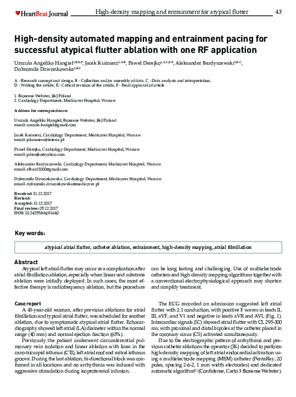 (PDF) Automated High-Density Mapping for Atypical Flutter Ablation