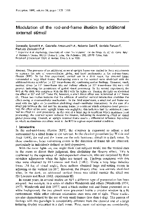 (PDF) Modulation of the rod-and-frame illusion by additional external ...
