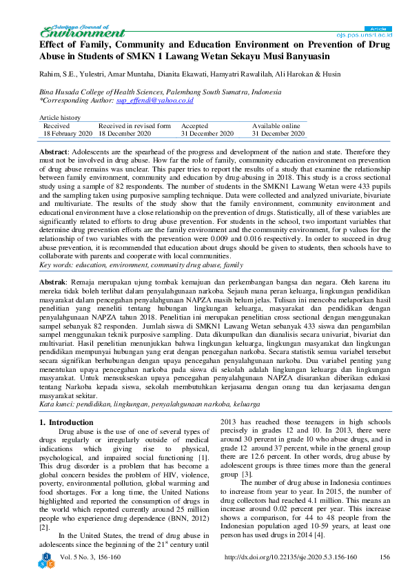 (PDF) Effect of Family, Community and Education Environment on ...