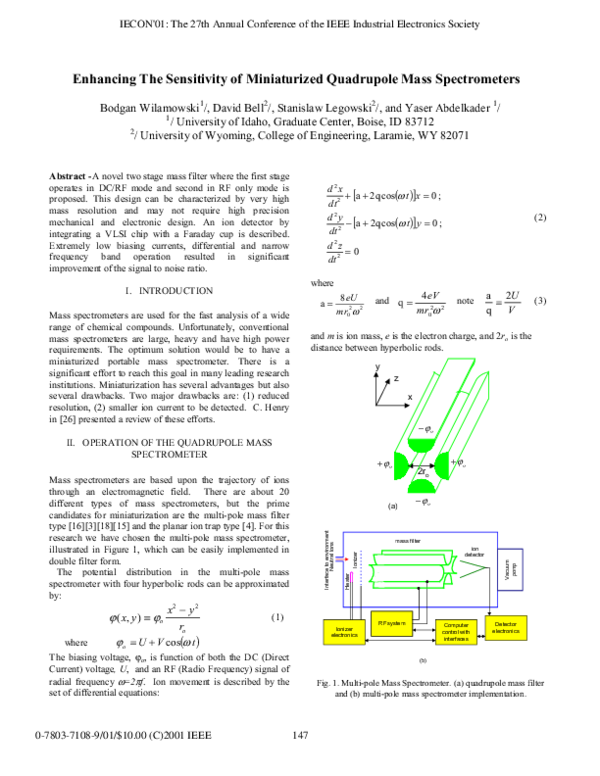 (PDF) Enhancing the sensitivity of miniaturized quadrupole mass spectrometers