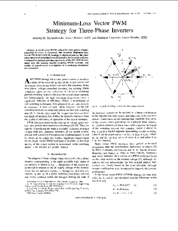 (PDF) Minimum-loss vector PWM strategy for three-phase inverters