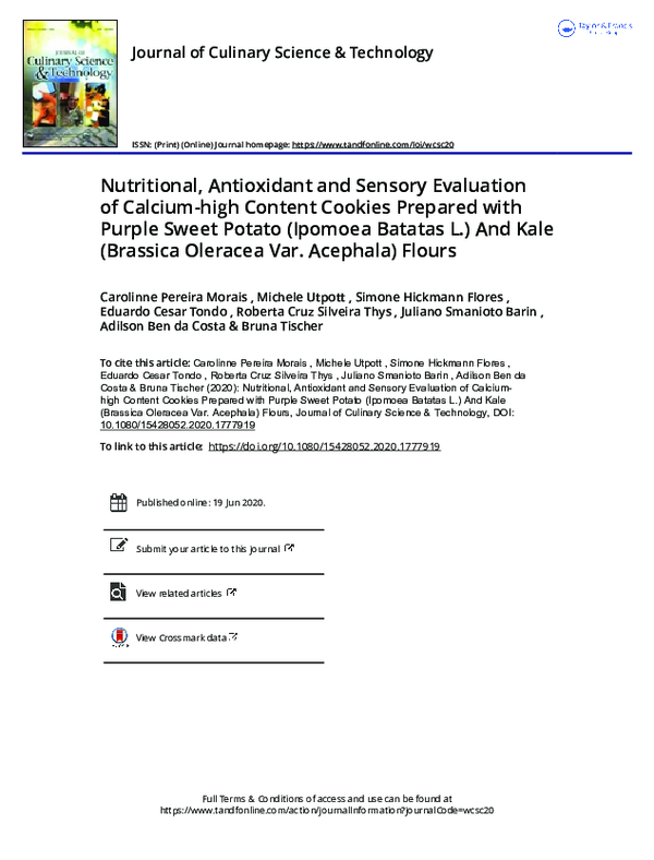 (PDF) Nutritional, Antioxidant and Sensory Evaluation of Calcium-high Content Cookies Prepared ...