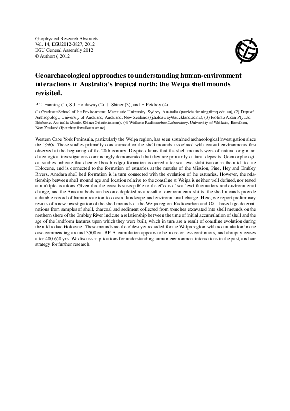 (PDF) Geoarchaeological approaches to understanding human-environment ...
