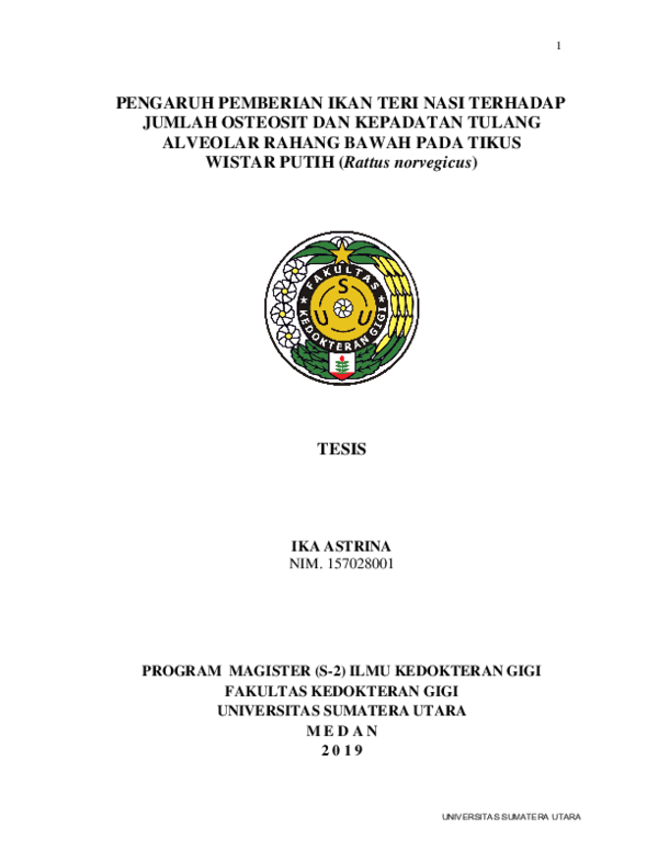 (PDF) Pengaruh Pemberian Ikan Teri Nasi Terhadap Jumlah Osteosit dan ...