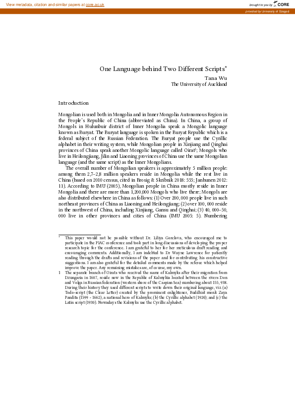 (PDF) One language behind two different script (PDF) One language behind two different script