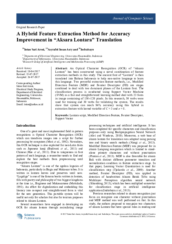 (PDF) A Hybrid Feature Extraction Method for Accuracy Improvement in ...