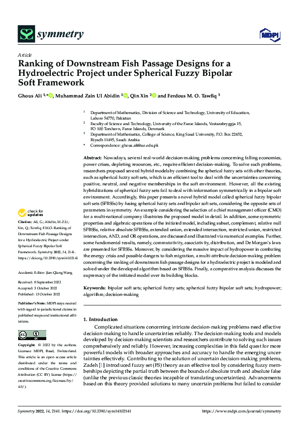 (PDF) Ranking of Downstream Fish Passage Designs for a Hydroelectric ...