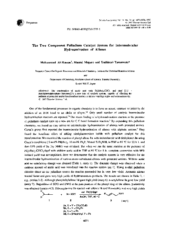 (PDF) The two component palladium catalyst system for intermolecular ...