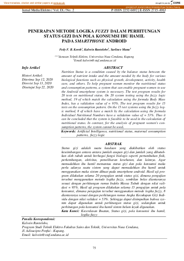 (PDF) Penerapan Metode Logika Fuzzy Dalam Perhitungan Status Gizi Dan ...