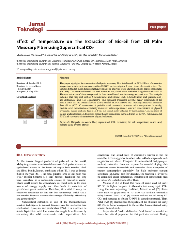 (PDF) Effect of Temperature on The Extraction of Bio-oil from Oil Palm ...