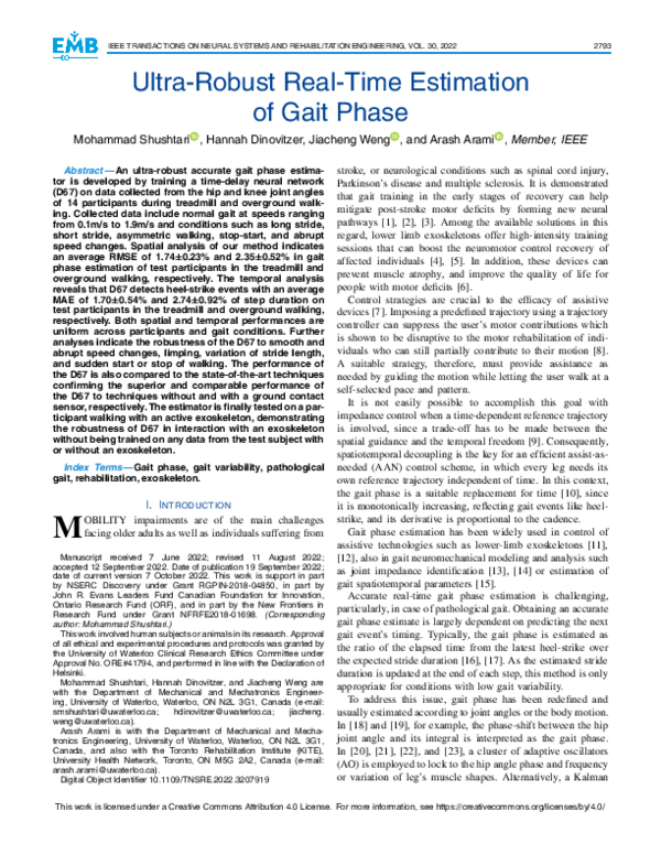 (PDF) Ultra-Robust Real-Time Estimation of Gait Phase