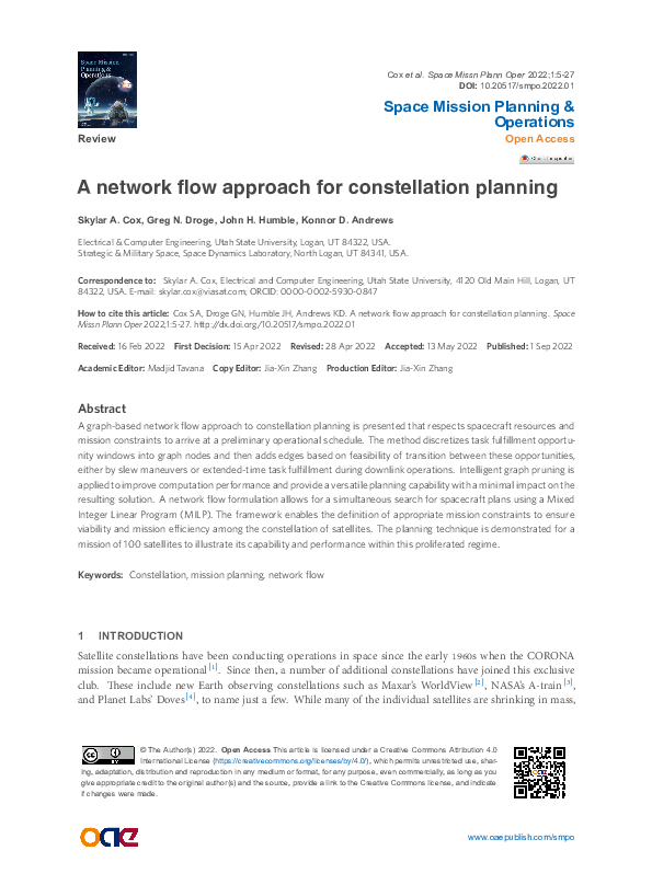 (PDF) A network flow approach for constellation planning