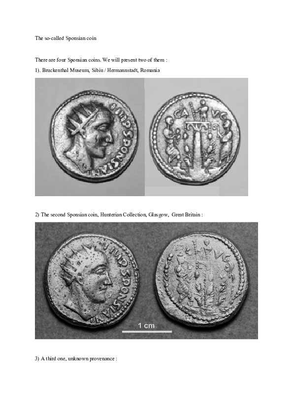 (PDF) The Sponsianus coins is still false.