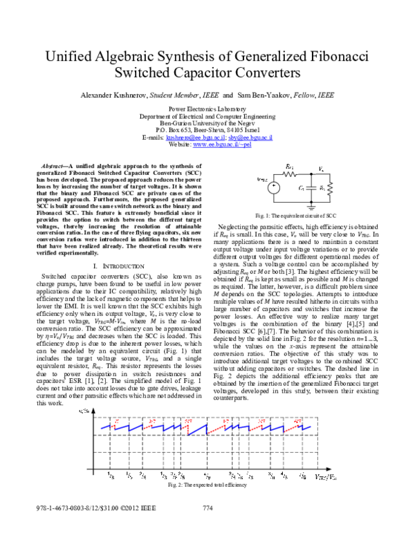 (PDF) Unified algebraic synthesis of generalized Fibonacci Switched Capacitor Converters
