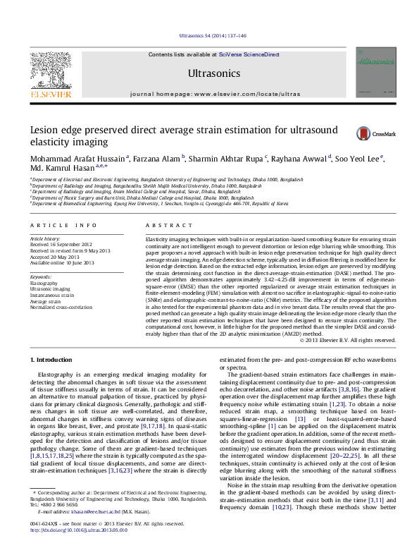 (PDF) Lesion edge preserved direct average strain estimation for ...