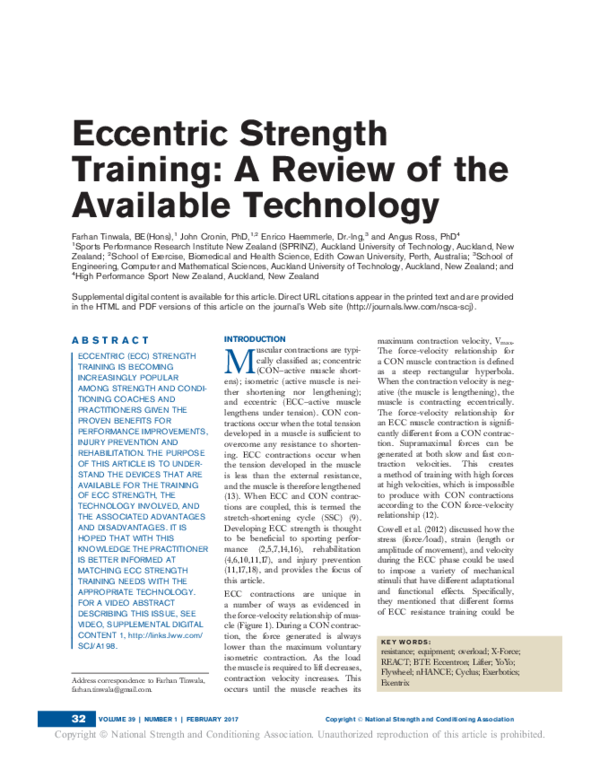 (PDF) Eccentric Strength Training