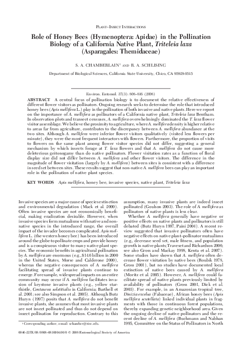 (PDF) Role of Honey Bees (Hymenoptera: Apidae) in the Pollination ...